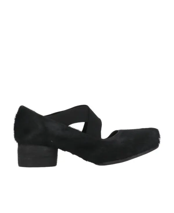 UMA WANG Square-toe Leather Ballerina - Black