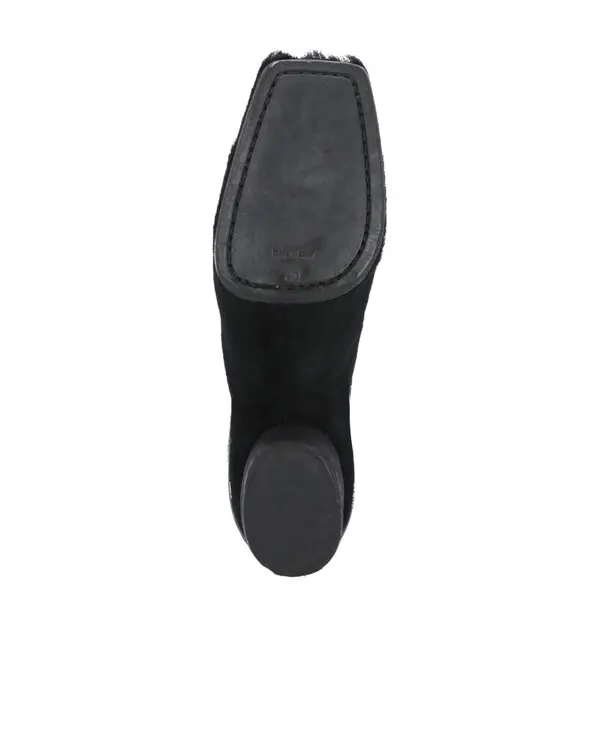 UMA WANG Square-toe Leather Ballerina - Black