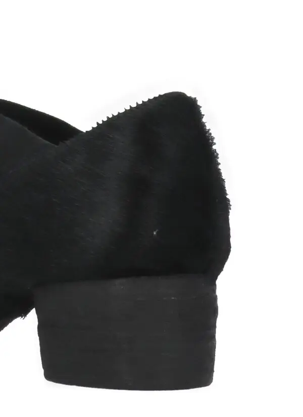 UMA WANG Square-toe Leather Ballerina - Black