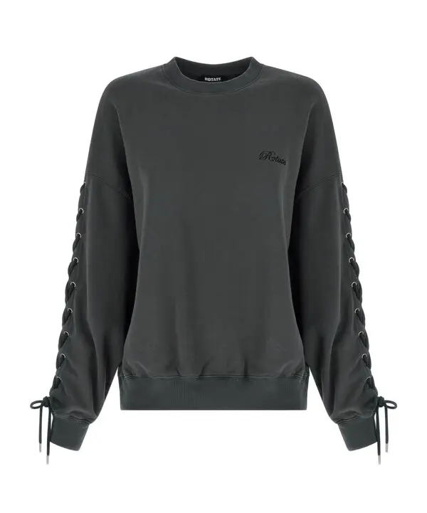 ROTATE BY BIRGER CHRISTENSEN Lace-up Crewneck Sweatshirt - Grey