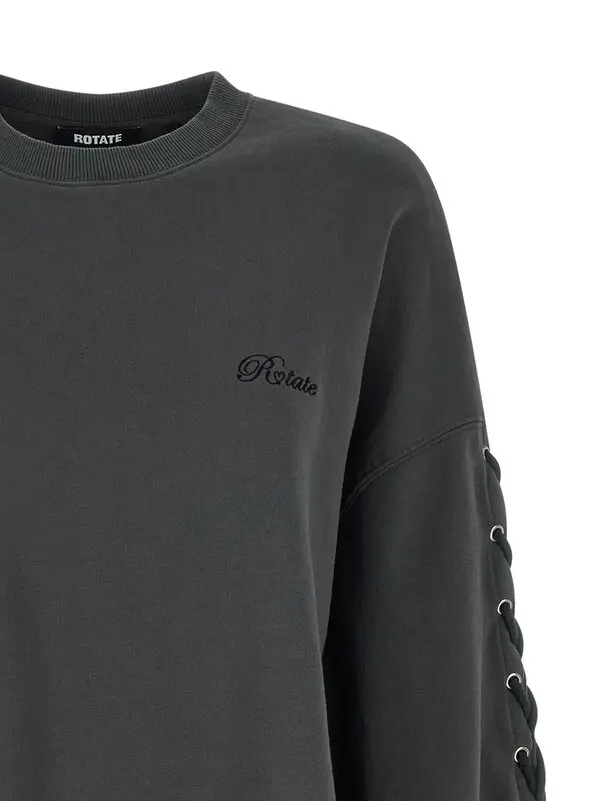ROTATE BY BIRGER CHRISTENSEN Lace-up Crewneck Sweatshirt