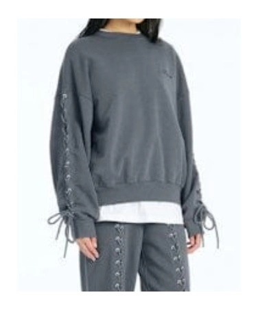 ROTATE BY BIRGER CHRISTENSEN Lace-up Crewneck Sweatshirt
