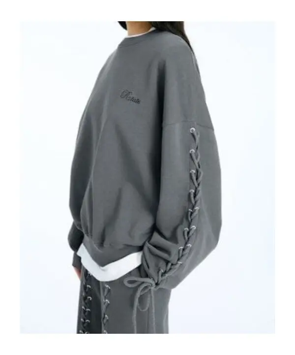 ROTATE BY BIRGER CHRISTENSEN Lace-up Crewneck Sweatshirt