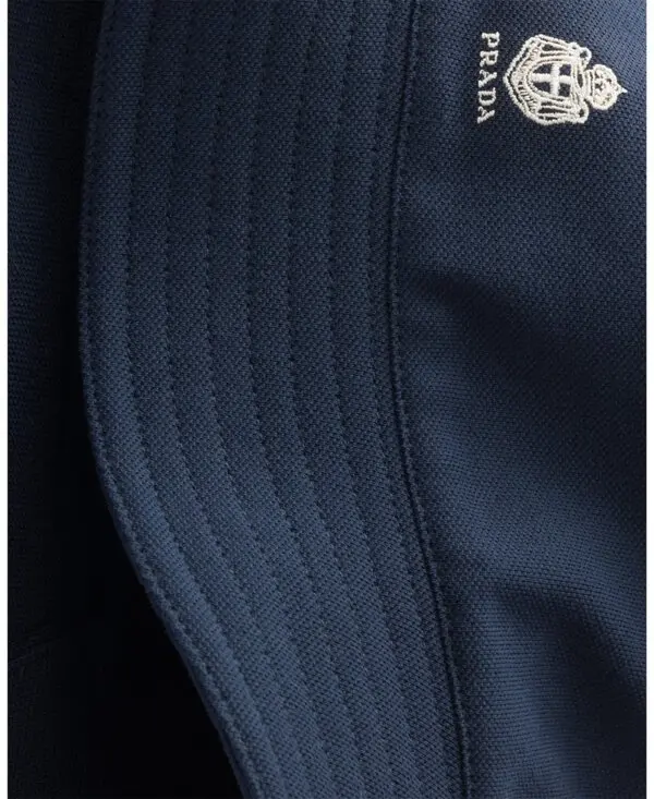 Prada Pique Bucket Hat With Embroidered Logo - Navy
