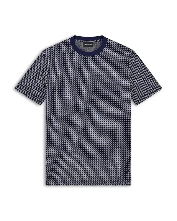 Emporio Armani Geometric Micro Motif Crewneck T-shirt