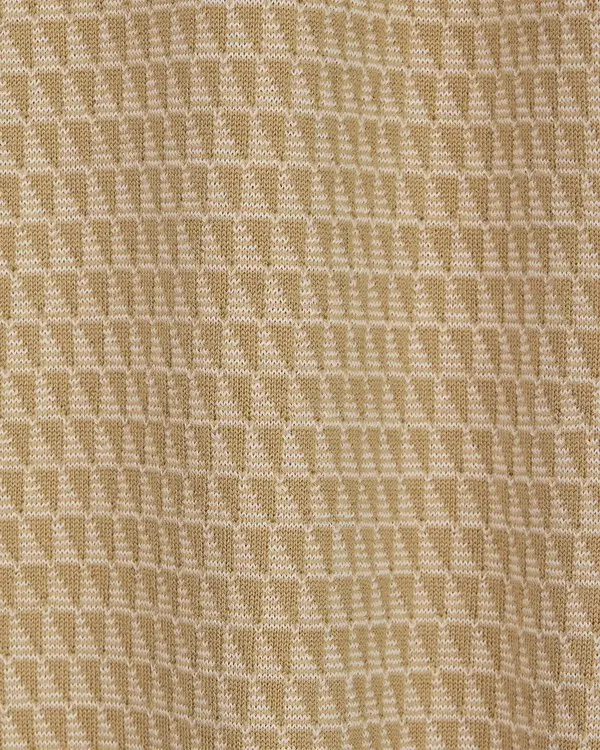 Emporio Armani Geometric Jacquard Knit Wool Polo Shirt