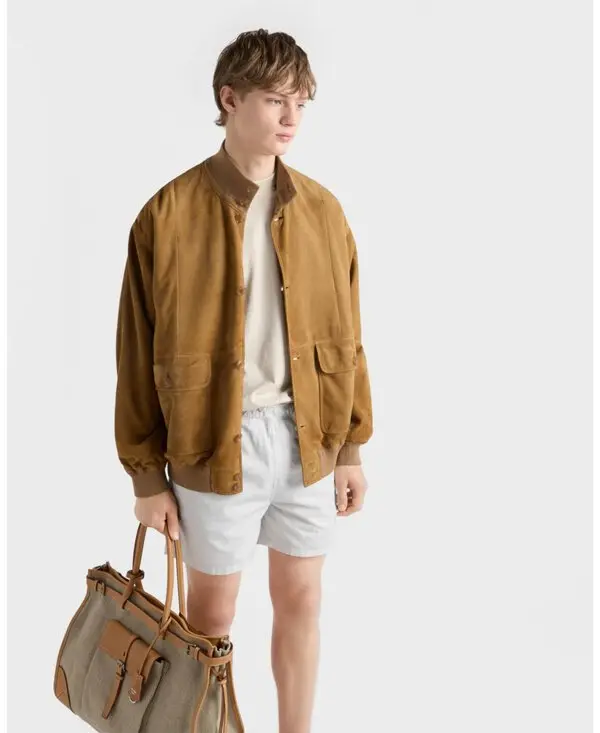 Prada Twill Swim Trunks - Neutral