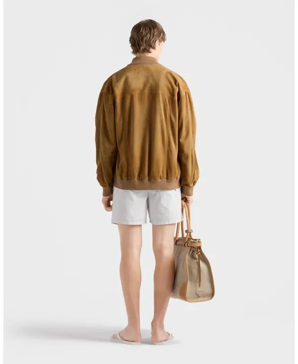 Prada Twill Swim Trunks - Neutral