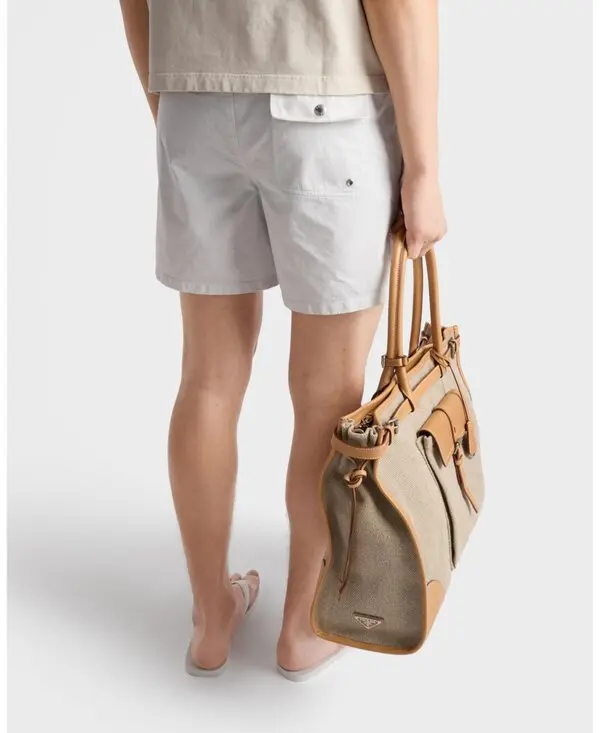Prada Twill Swim Trunks - Neutral
