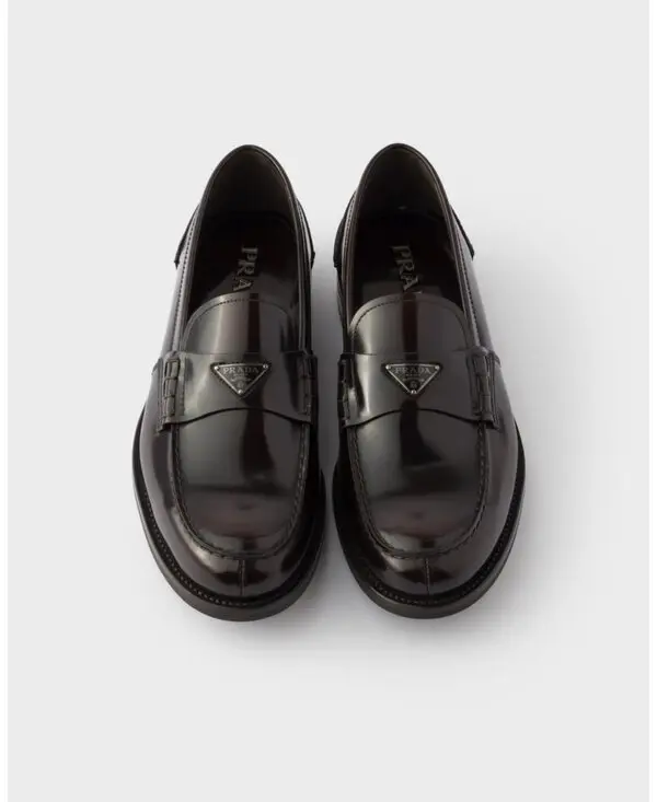 Prada Brushed Leather Loafers