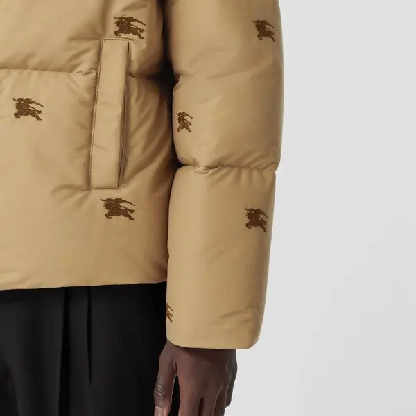 Burberry Embroidered Logo Down Puffer Jacket