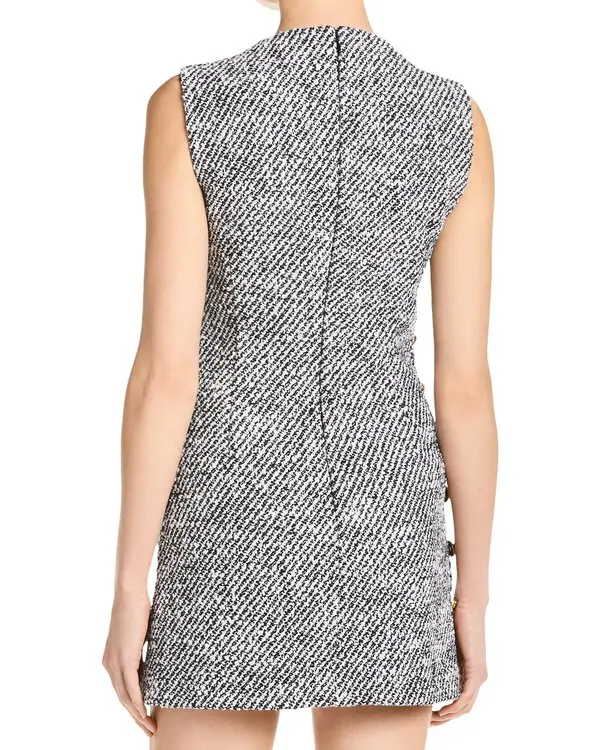Versace Wool & Silk Button Trim Dress