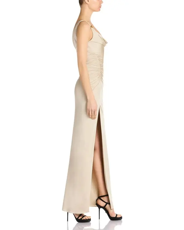 Versace Cowl Neck Ruched Gown