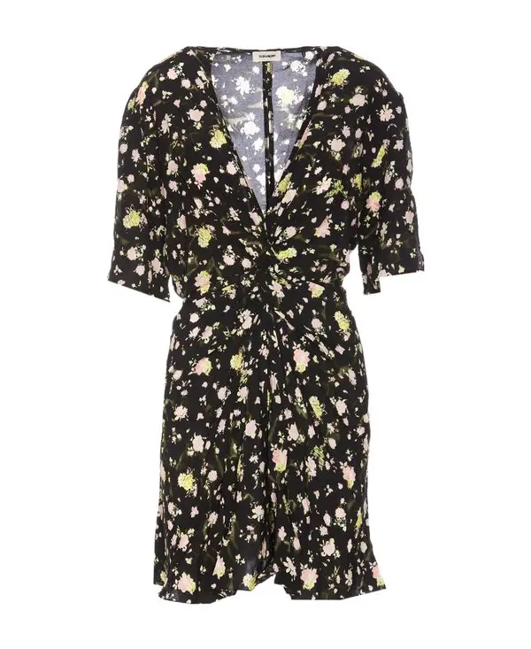 Zadig&Voltaire Floral Print V-neck Dress - Black