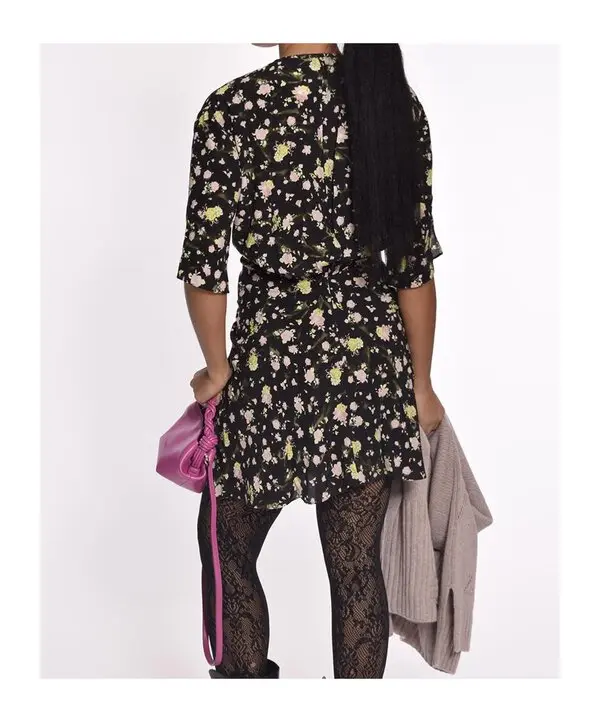 Zadig&Voltaire Floral Print V-neck Dress - Black