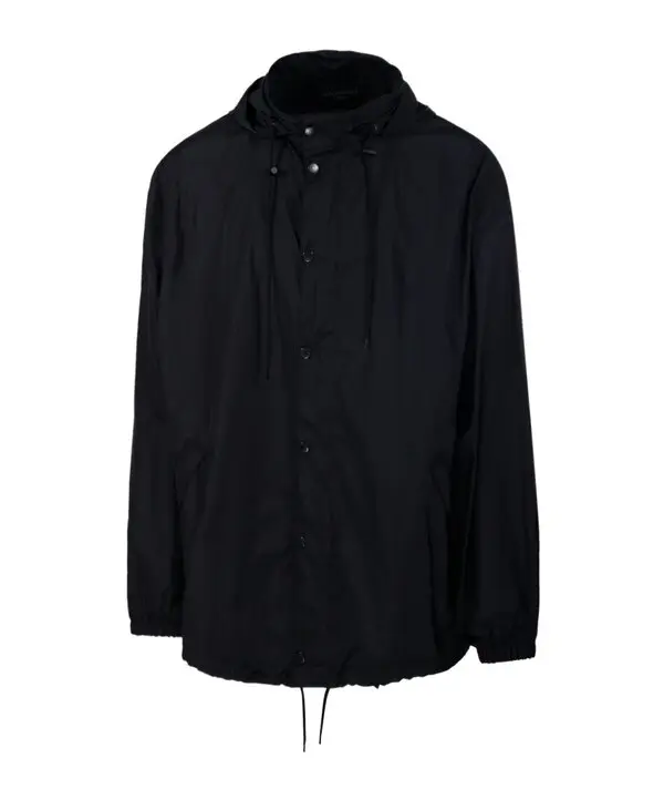 Balenciaga Logo Printed Hooded Short Windbreaker