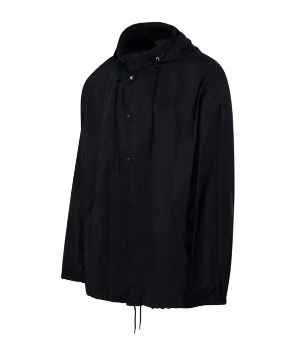 Balenciaga Logo Printed Hooded Short Windbreaker