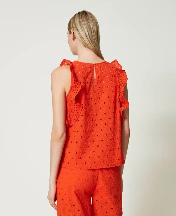 TWINSET Broderie Anglaise Ruffled Top