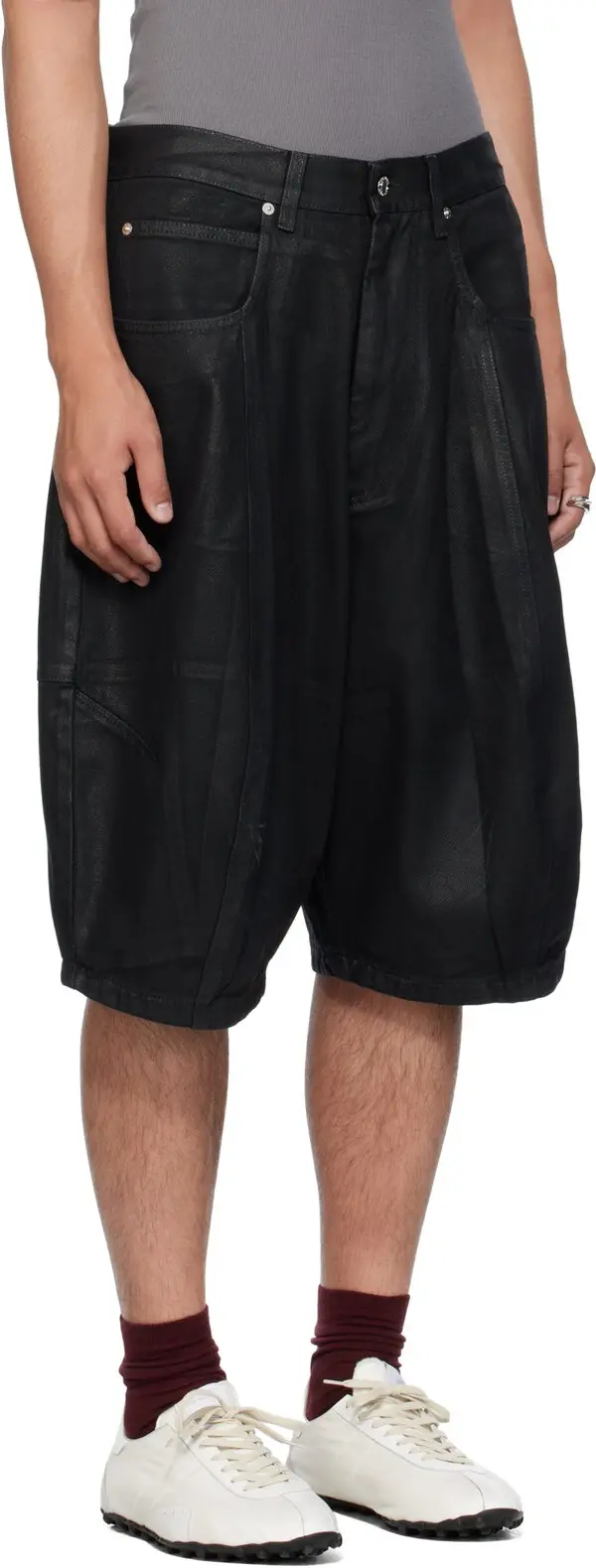 LU'U DAN Puffa Denim Shorts