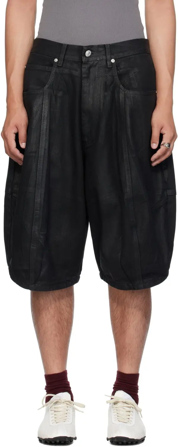 LU'U DAN Puffa Denim Shorts