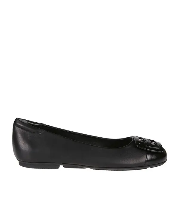 Hogan Round-toe Slip-on Ballerinas With Logo Clasp