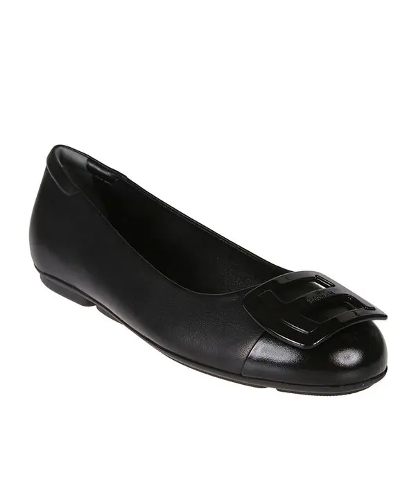 Hogan Round-toe Slip-on Ballerinas With Logo Clasp