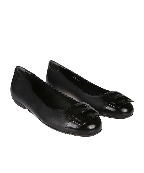 Hogan Round-toe Slip-on Ballerinas With Logo Clasp