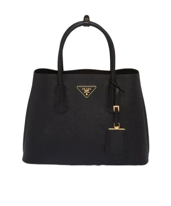 Prada Double Medium Saffiano Leather Bag - Black
