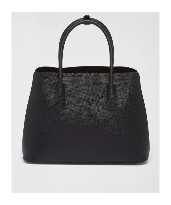 Prada Double Medium Saffiano Leather Bag - Black