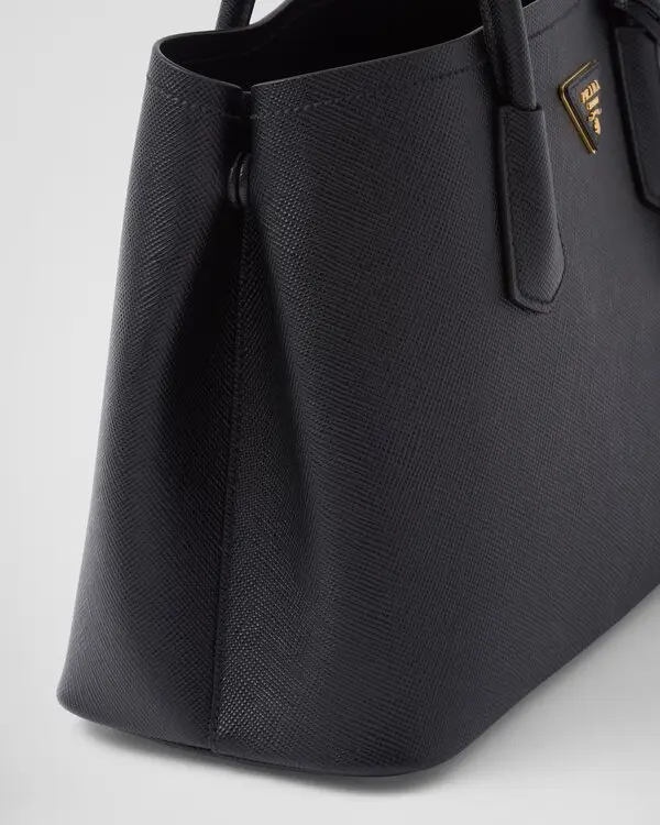 Prada Double Medium Saffiano Leather Bag - Black