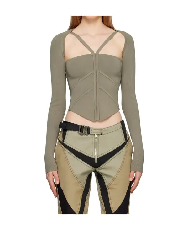 DION LEE Square-neck Corset-style Top