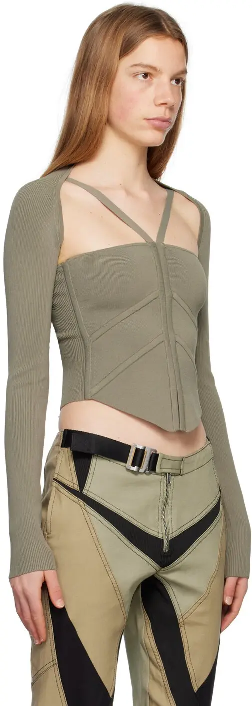 DION LEE Square-neck Corset-style Top