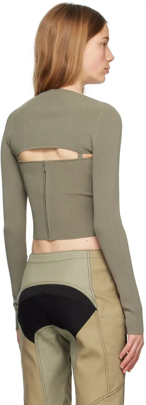 DION LEE Square-neck Corset-style Top