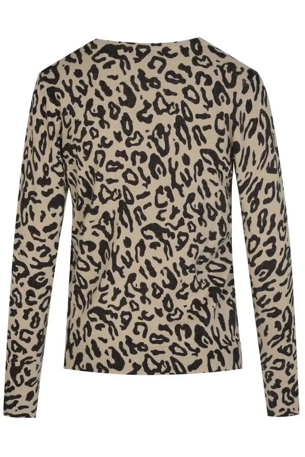 Giorgio Armani V-neck Pullover With Graphic Leopard Print And Pocket Detail