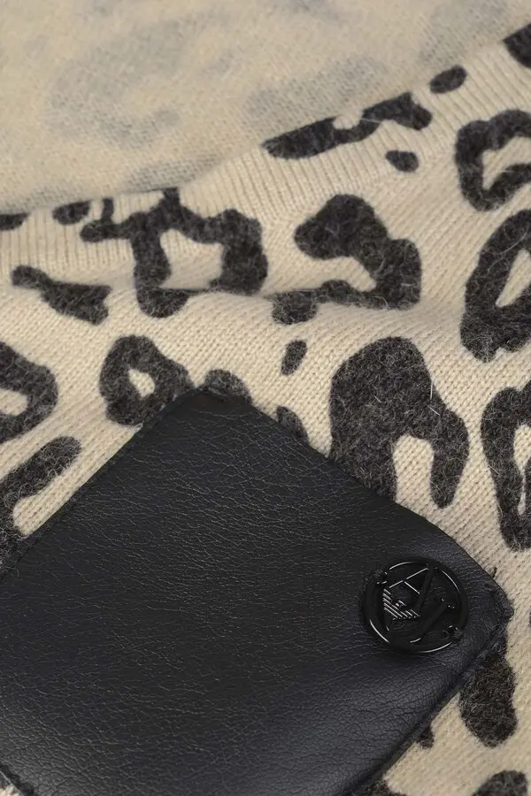 Giorgio Armani V-neck Pullover With Graphic Leopard Print And Pocket Detail