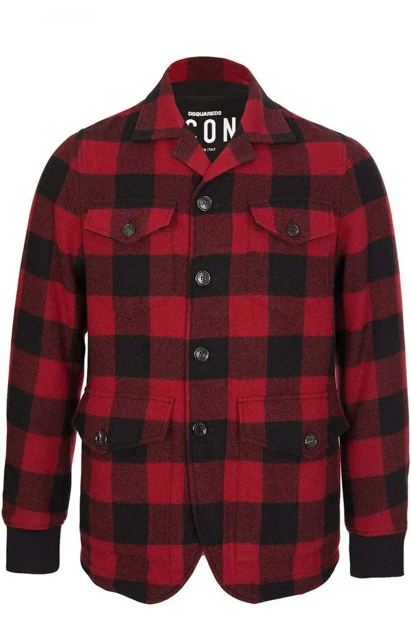 Dsquared2 And Black Plaid Long Sleeve Blazer
