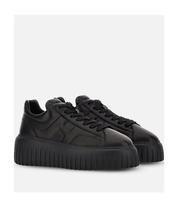 Hogan H-stripes Low-top Platform Sneakers - Black