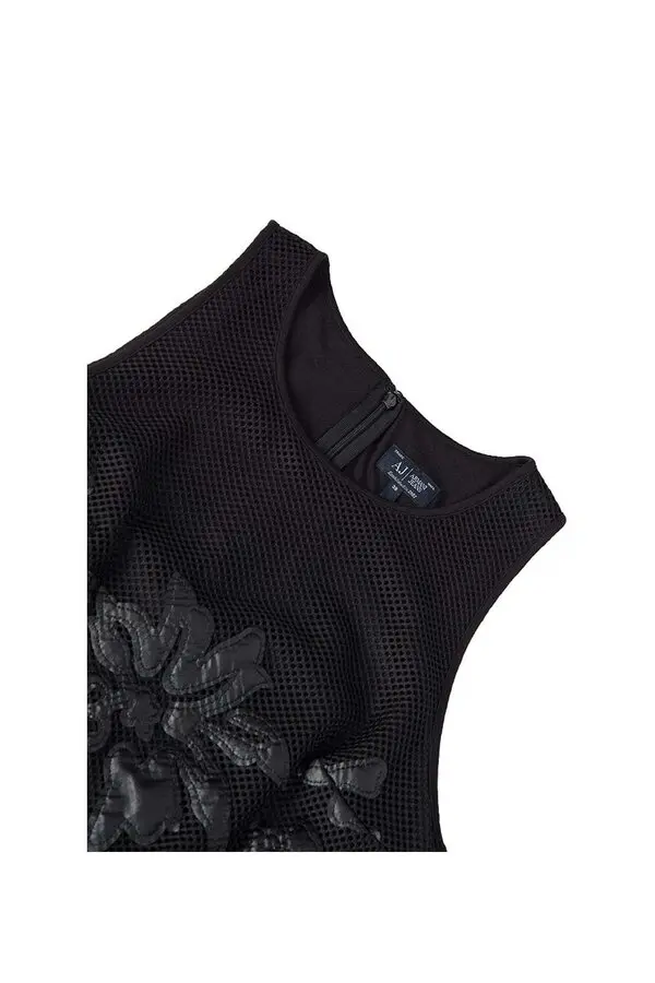 Emporio Armani Mesh Vest With Floral Appliqu