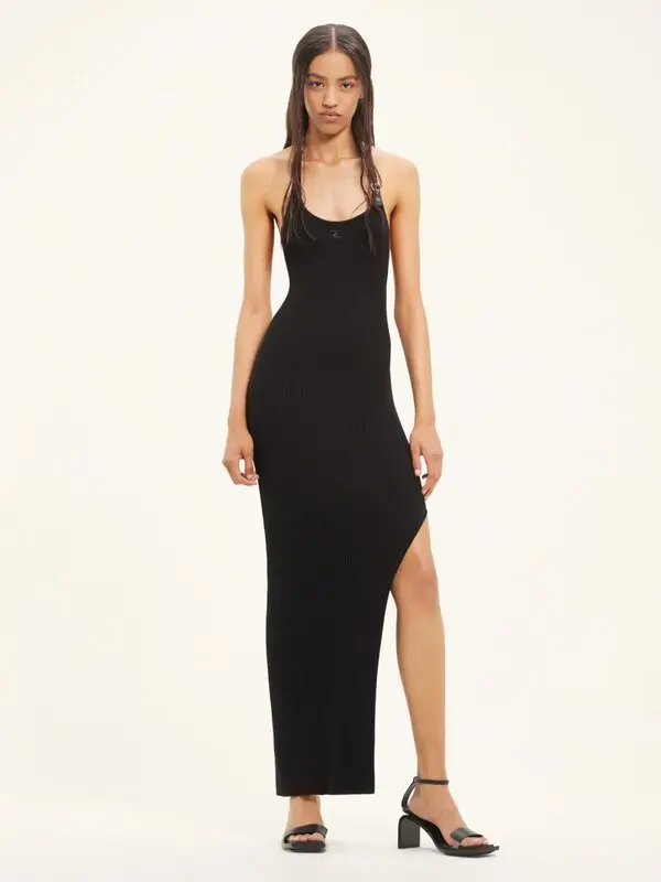 COURREGES Courrèges Holistic Buckle Rib Knit Long Dress