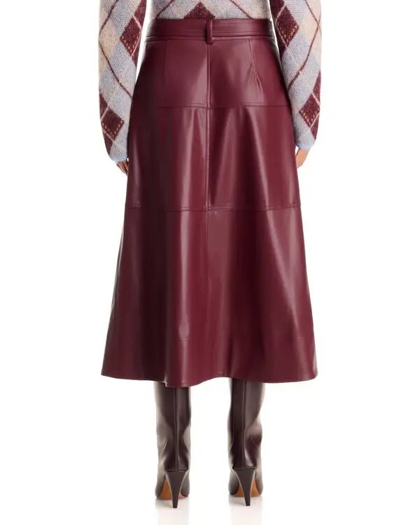 Tanya Taylor Hudley Faux Leather Midi Skirt