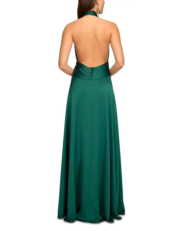 Ramy Brook Jasmine Plunge Neck Leg Slit Gown