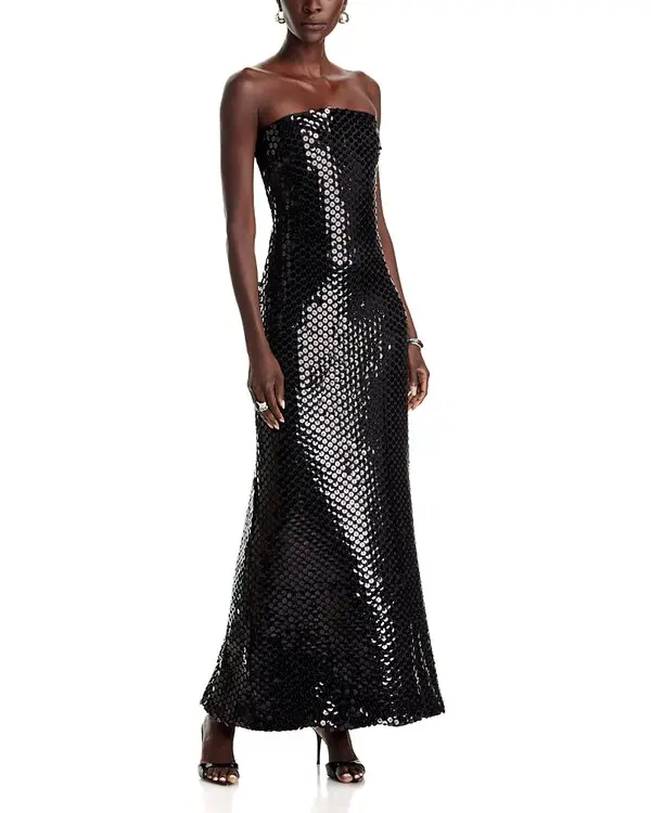 Ramy Brook Angel Sequin Strapless Gown