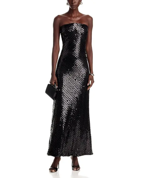 Ramy Brook Angel Sequin Strapless Gown