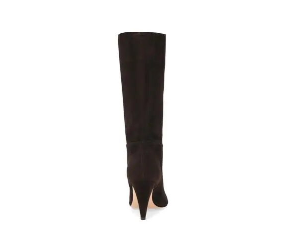 GIANVITO ROSSI Elise Knee High Stiletto Boots - Dark Brown