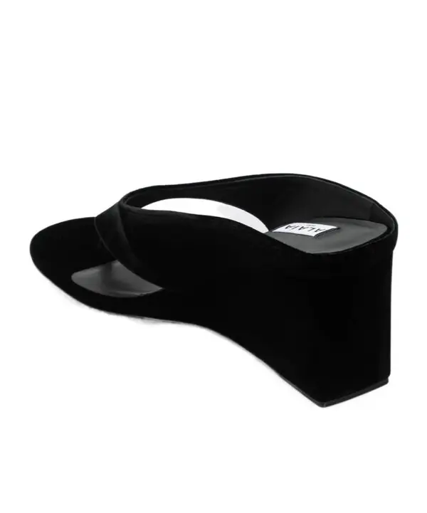 Alaïa Velvet Thong Wedge Mules
