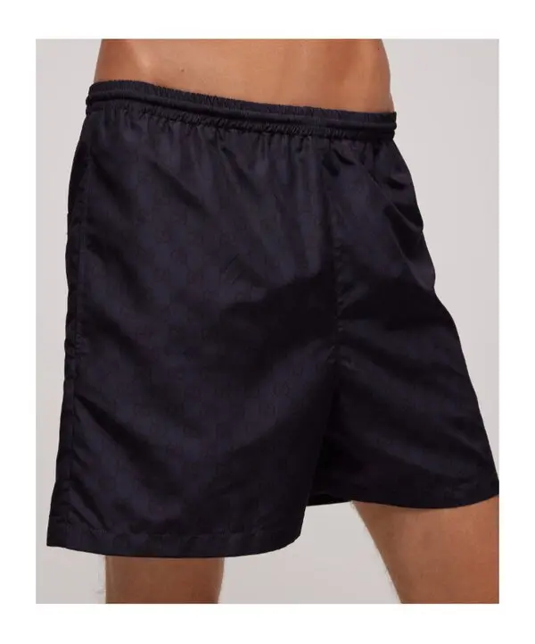 Gucci Allover Gg Print Polyester Poplin Swim Shorts - Dark Blue