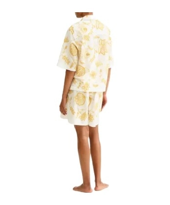 ERES Short Sleeve Floral Print Shirt - White
