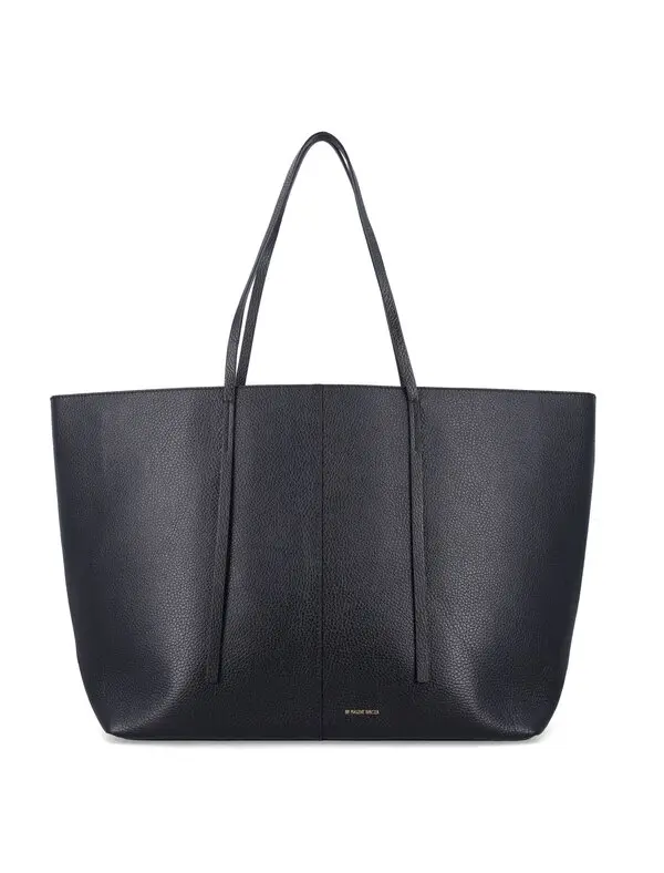 BY MALENE BIRGER Pebbled Leather Tote Bag - Nero