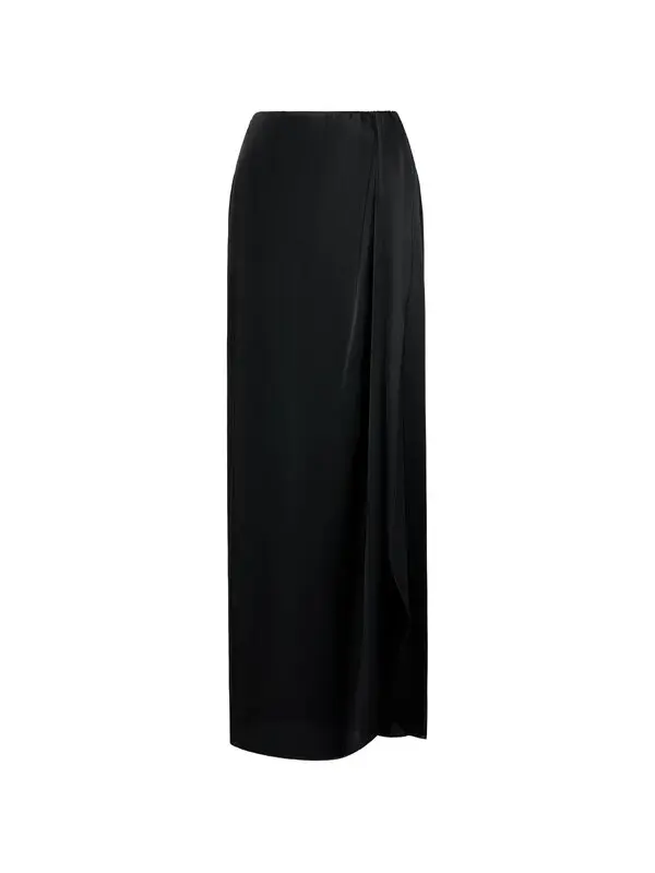 MAISON MARGIELA Long Silk Skirt With Draped Hip Detail