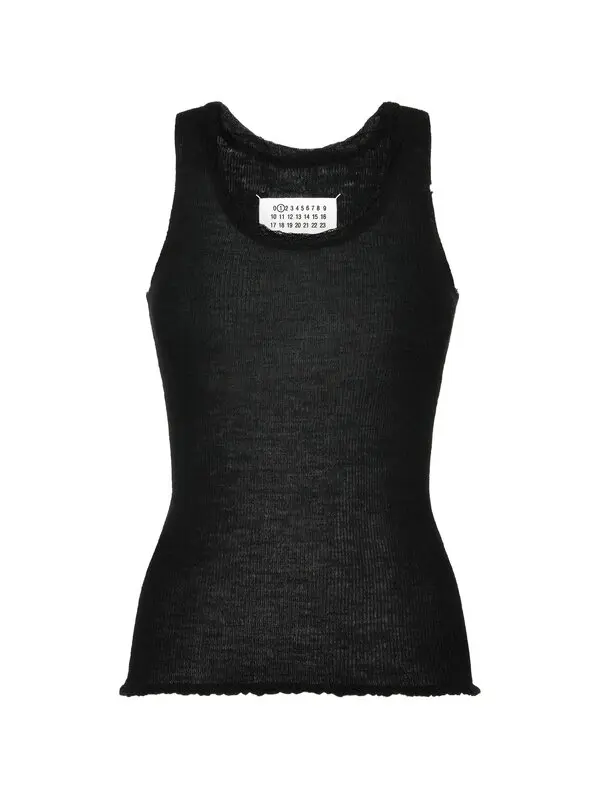 MAISON MARGIELA Wool Wide Neck Tank Top - Nero